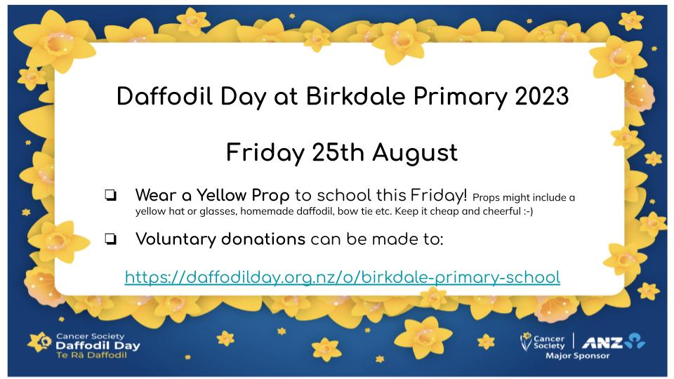 Daffodil Day – 25th August 2023 – Birkdale Primary School
